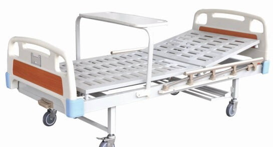 Single Crank manual ABS hospital bed with Drip Stand & Castors